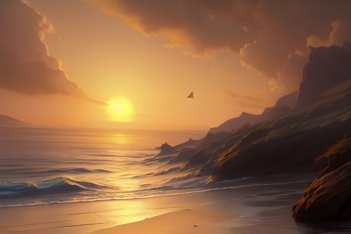 Ocean Seasons #3 - Cambria Rose - Digital Art & AI, Landscapes & Nature ...