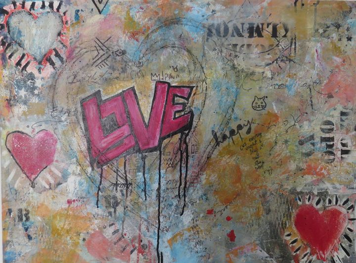 Love - Beth Shahar - Paintings & Prints, Abstract, Text - ArtPal
