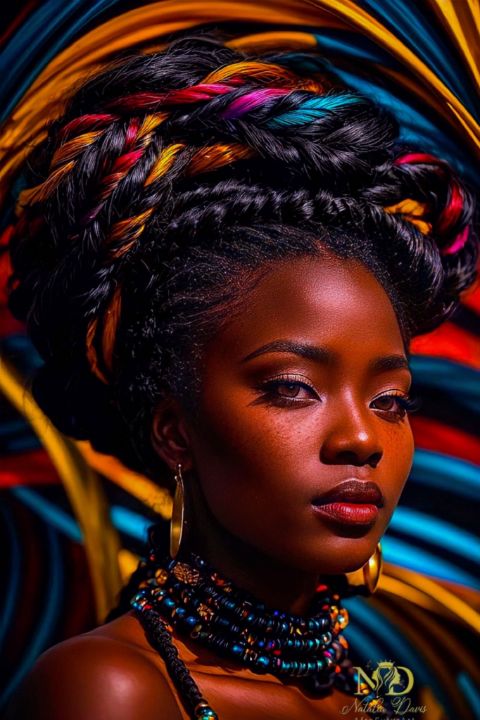 Colorful Brown Beauty - Natalia Davis AfroFuturArt - Digital Art & AI ...