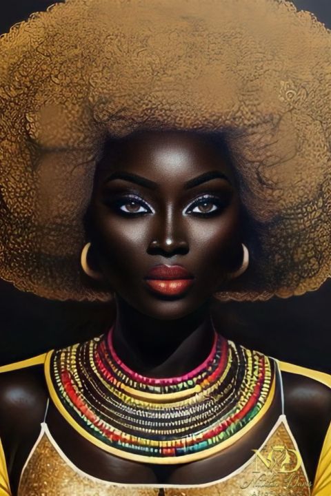 Goldie Afro Chocolate - Natalia Davis AfroFuturArt - Digital Art & AI ...