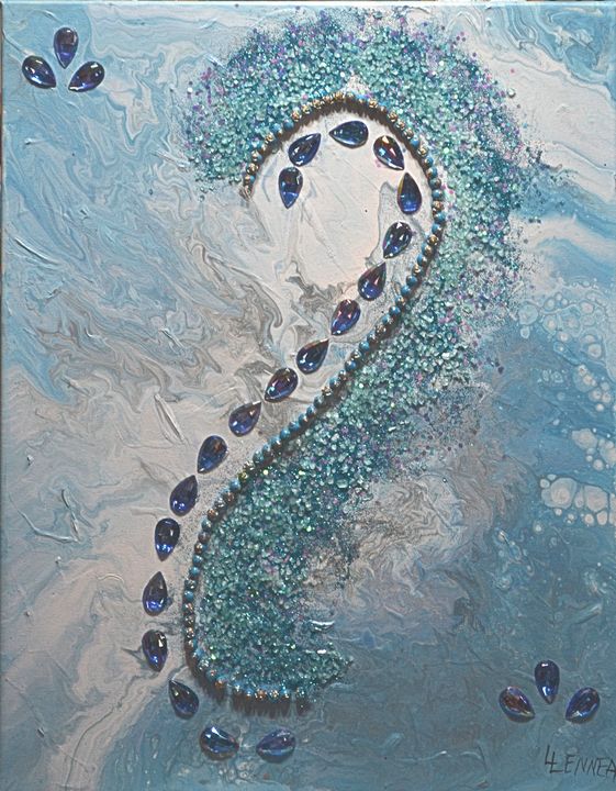 BLUE ONE - LENNEA STUDIO - Paintings & Prints, Abstract, Collage - ArtPal
