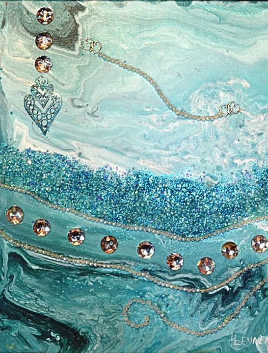 BLUE TWO - LENNEA STUDIO - Paintings & Prints, Abstract, Collage - ArtPal