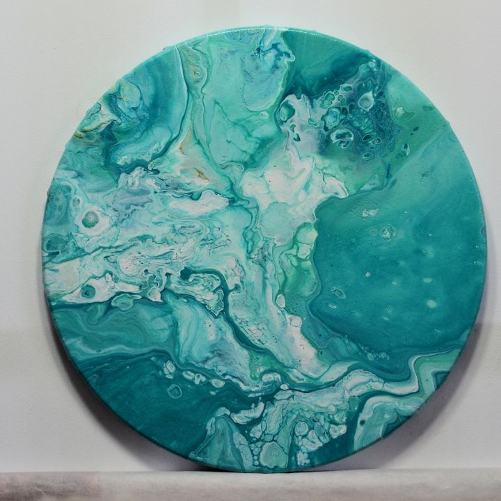 AQUA MARBLE - LENNEA STUDIO - Paintings & Prints, Abstract, Organic ...