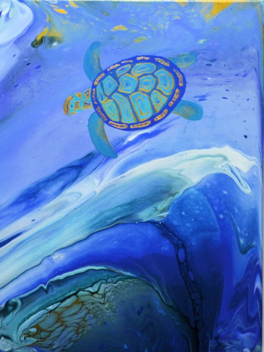 SEA TURTLE - LENNEA STUDIO - Paintings & Prints, Abstract, Movement ...