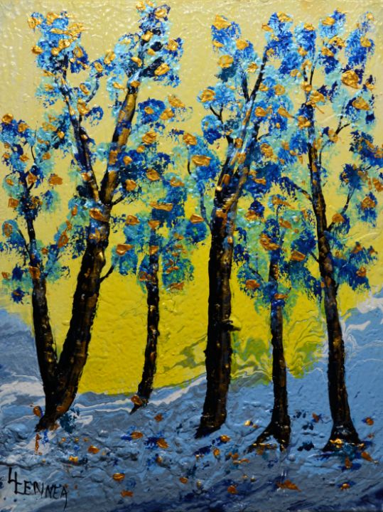 LT BLUE TREES - LENNEA STUDIO - Paintings & Prints, Abstract, Landscape ...