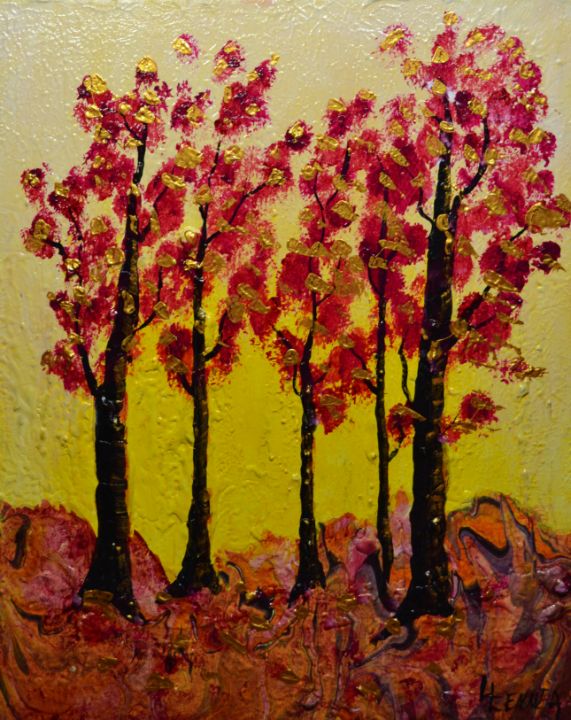 PINK TREES - LENNEA STUDIO - Paintings & Prints, Abstract, Landscape ...