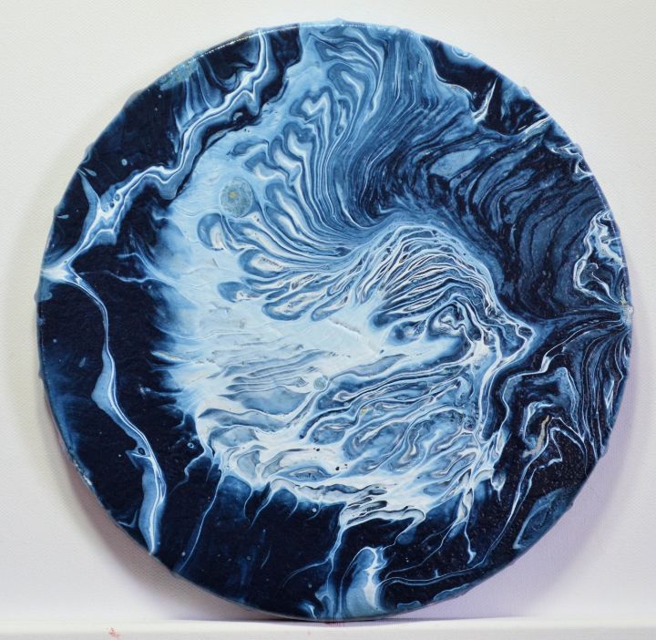 DARK BLUE AND DECORATIVE WHITE - LENNEA STUDIO - Paintings & Prints ...