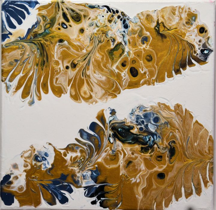 GOLD AND ROYAL NAVY - LENNEA STUDIO - Paintings & Prints, Abstract ...