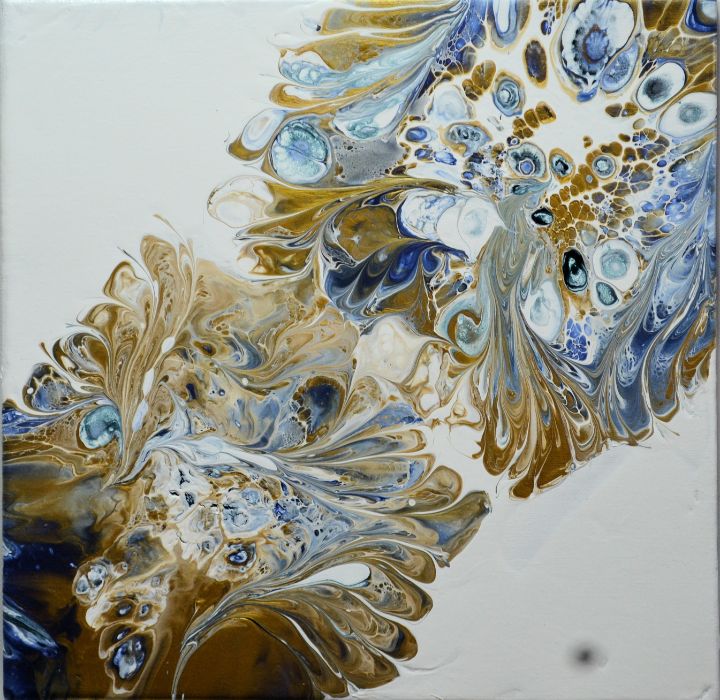 TEXTURE IN BLUE AND GOLD - LENNEA STUDIO - Paintings & Prints, Abstract ...