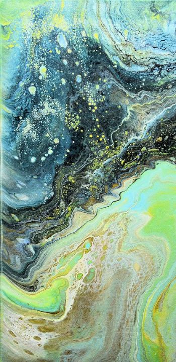 DOUBLE POUR - LENNEA STUDIO - Paintings & Prints, Abstract, Movement ...