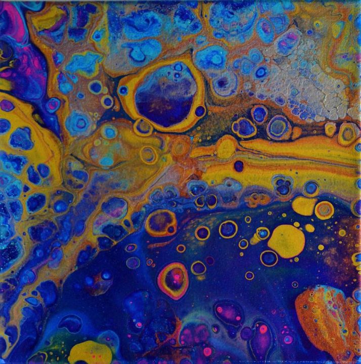 ROYAL BLUE AND GOLD - LENNEA STUDIO - Paintings & Prints, Abstract ...