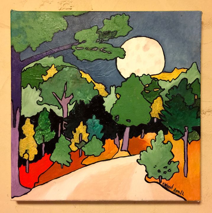 Austin Moon Landscape, Original - Color Blind Art - Paintings & Prints ...