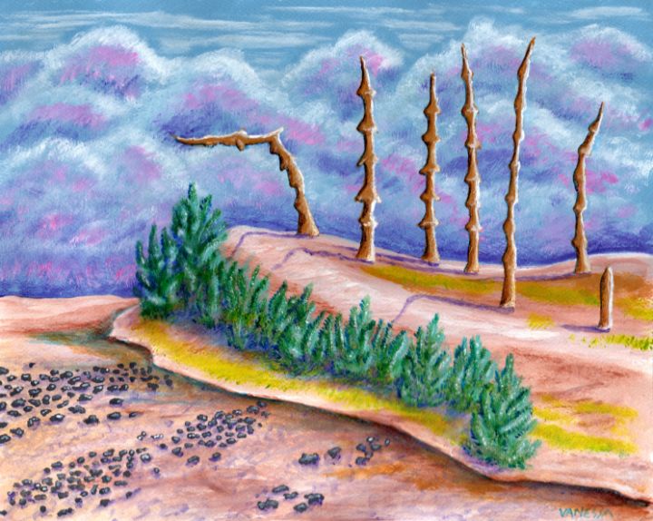 Dunes, Shrubs & Pointy Things - Vanessa M - Drawings & Illustration ...