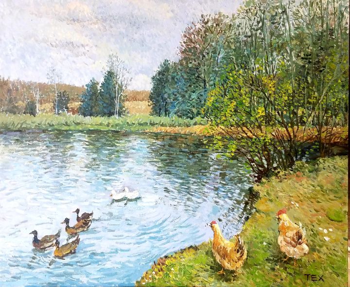 early spring - Tex Art - Paintings & Prints, Landscapes & Nature, Lakes ...