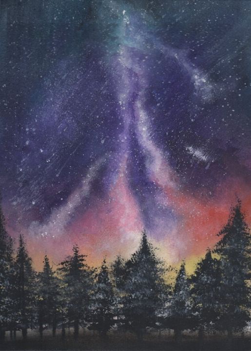 Starry Night - Chloe_EvansArt - Paintings & Prints, Landscapes & Nature, Skyscapes, Night Sky ...