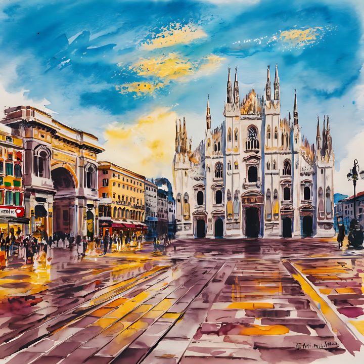 Duomo of Milan Italy - Wall Wonder Studio - Paintings & Prints, Places ...