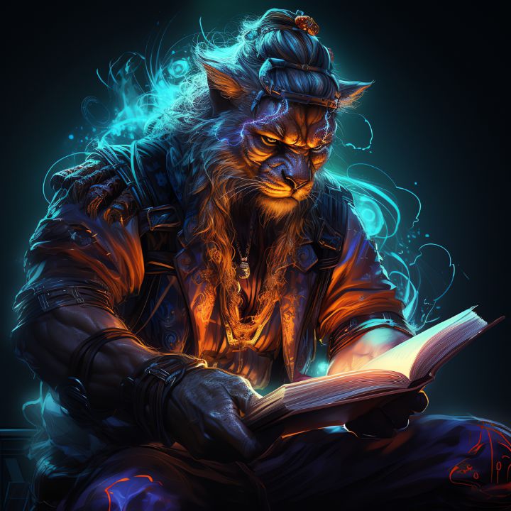 Catman Reading A Book - V - Saujani Art - Digital Art & AI, Fantasy ...