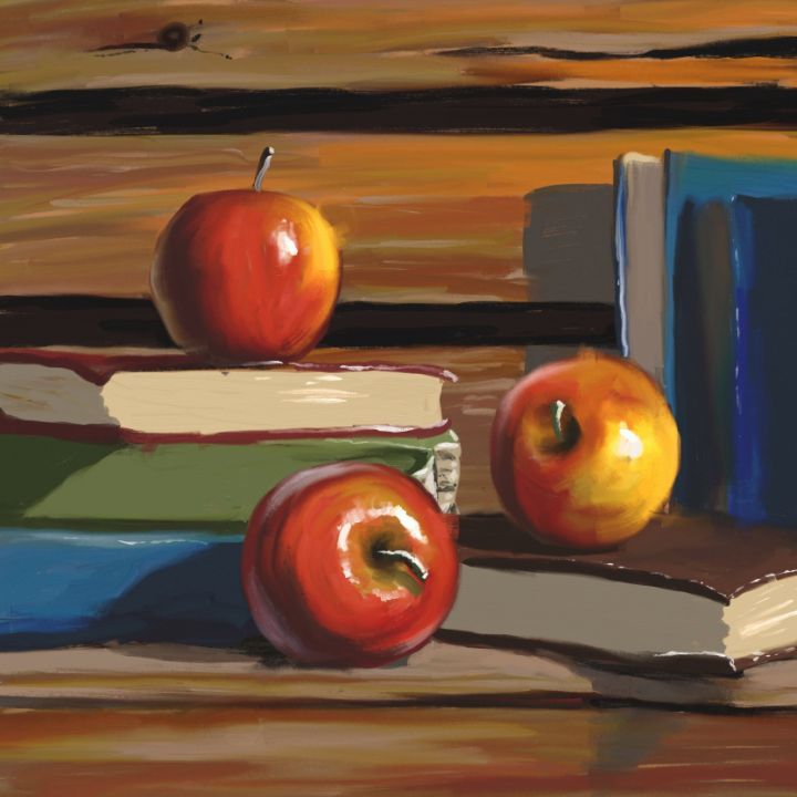 Apples and books - Tijana ARTStudio88 - Digital Art & AI, Still Life ...