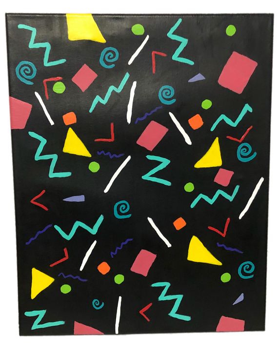 90s Vintage Inspired Geometric Art Chels Art Paintings Prints