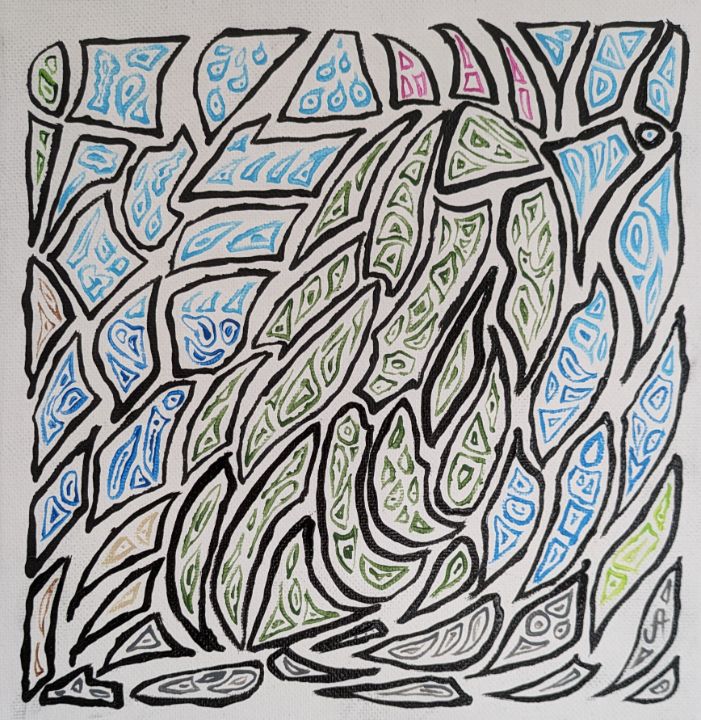 Fragmented Blooming Cactus - JassoudA - Paintings & Prints, Flowers ...