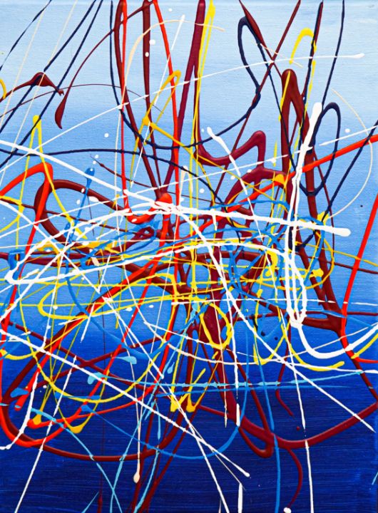 Blue Gradient Drizzle Abstract - PiraLeila Art - Paintings & Prints ...