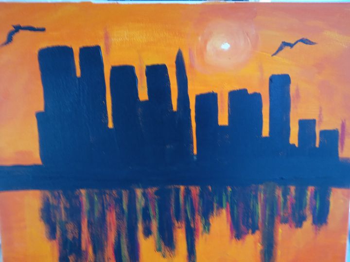 Hot City - Art by Ekim - Paintings & Prints, Buildings & Architecture ...