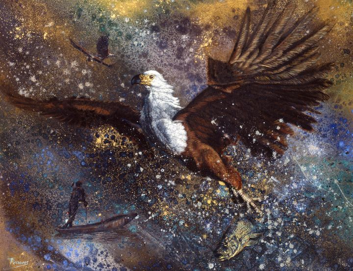 Fish Eagle - Trish Perrevos - Paintings & Prints, Animals, Birds ...