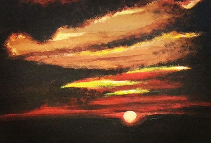 Sunset Painting - Art by Snr - Paintings & Prints, Landscapes & Nature ...
