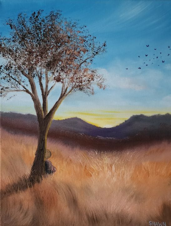 Last Sunset, Cowboy - Shawny Fin - Paintings & Prints, Ethnic, Cultural ...