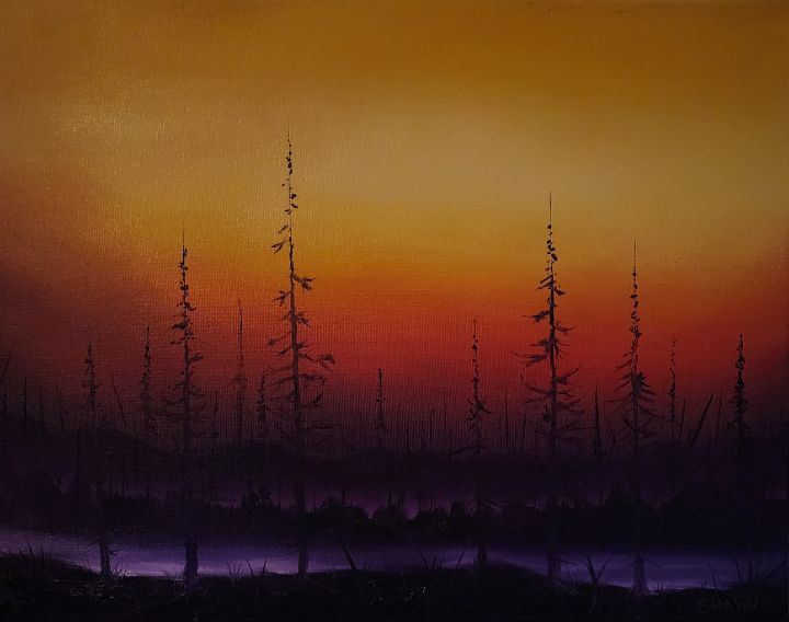 Last Dawn - Shawny Fin - Paintings & Prints, Landscapes & Nature, Lakes ...
