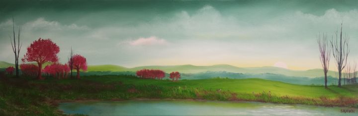 Wake Up Lake - Shawny Fin - Paintings & Prints, Landscapes & Nature ...