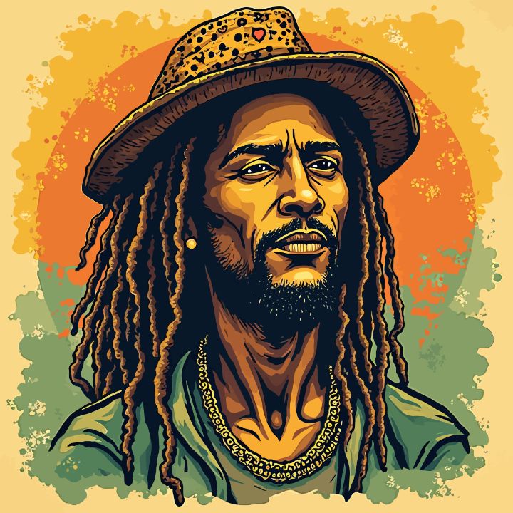 Stylized Portrait of Rasta Man - REKT ID - Digital Art & AI, People ...