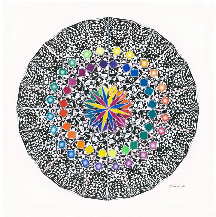 ink, colored pencils, Mandala - R Schmutz - Drawings & Illustration ...