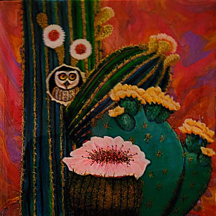 Bloomin' Cacti - CAC Carmell Art Company - Paintings & Prints, Flowers ...