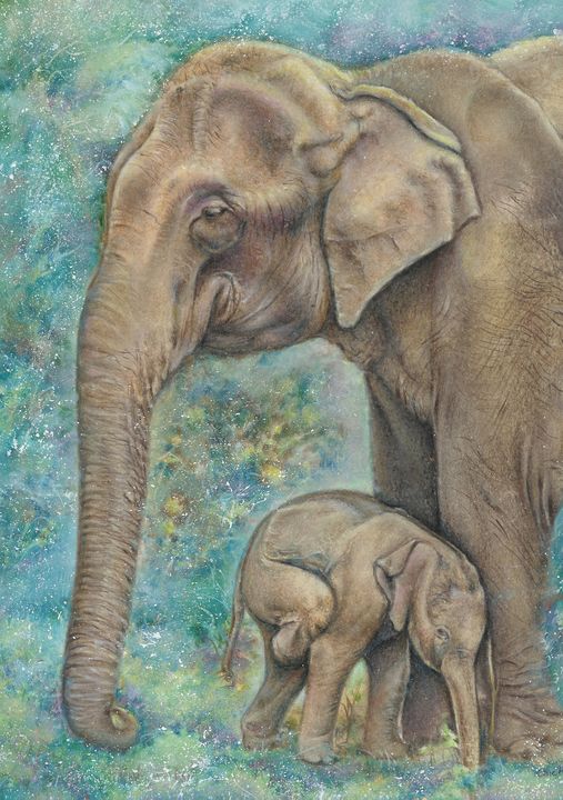 Elephant Walk - Chick Artistic Creations - Paintings & Prints, Animals ...