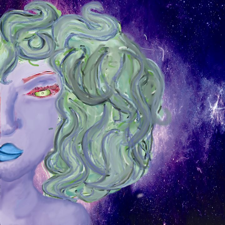 Curly Alien Woman - Lanika Morgan - Digital Art & AI, Fantasy ...