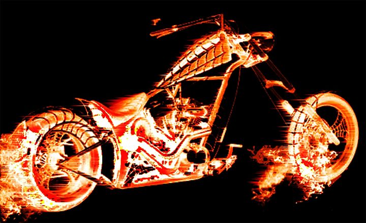 Motorcycle in flames - violeta art - Digital Art & AI, Vehicles ...