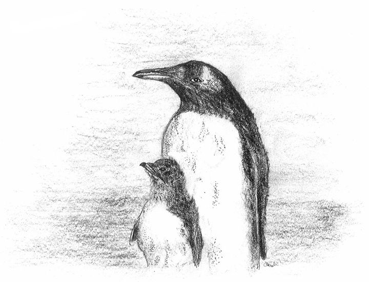 Mother And Baby - Karu Design - Drawings & Illustration, Animals, Birds ...