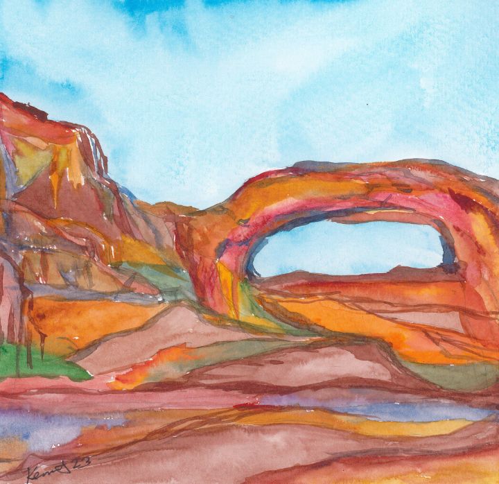 Utah Arch in Full Color - Alkaline Watercolors - Paintings & Prints ...