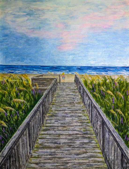 Ocean Bridge out to the Beach - Crystal Dawn Studios - Paintings ...