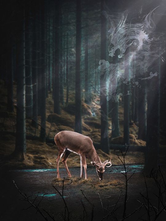Dragon Deer - LazerGraFX - Digital Art & AI, Landscapes & Nature ...