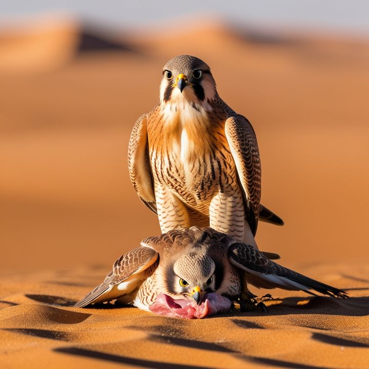Majestic Falcon in the Desert - Watercolor Vision Studio - Digital Art ...