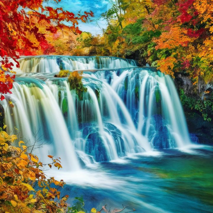 Photo of Waterfalls During Fall Seas - Watercolor Vision Studio ...