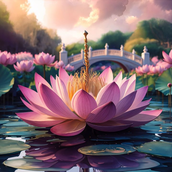 Lotus flower attraction - Watercolor Vision Studio - Digital Art & AI ...
