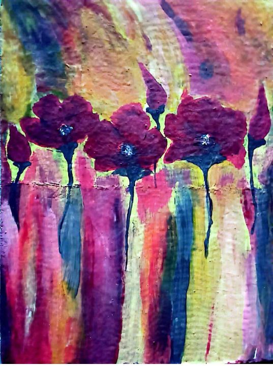 Anemone flowers - Moroccon art - Paintings & Prints, Abstract, Color ...
