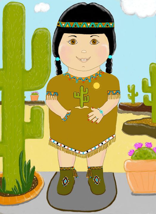 Little Indian Maiden - Starlight - Drawings & Illustration, Childrens ...
