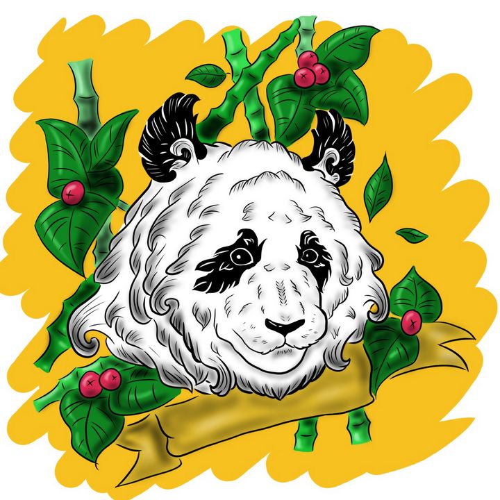 Panda illustration - Graphic design - Digital Art & AI, Animals, Birds ...