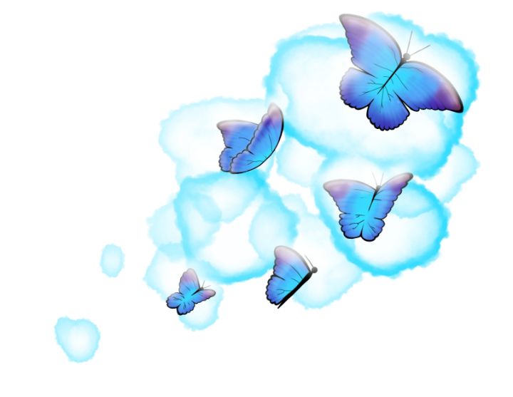 Blue Butterflies - Day Dream Art - Digital Art & AI, Animals, Birds ...