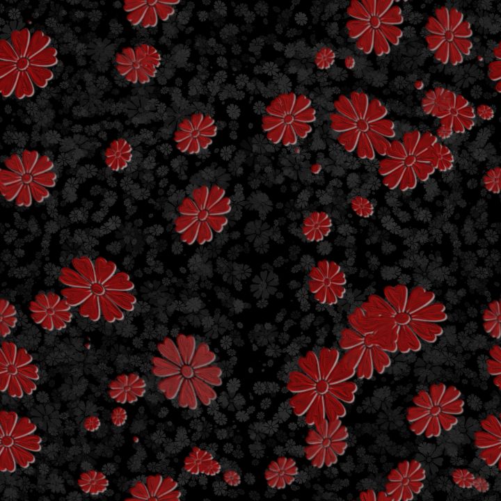 floral repeat red - ego eimi graphics - Digital Art & AI, Fantasy ...