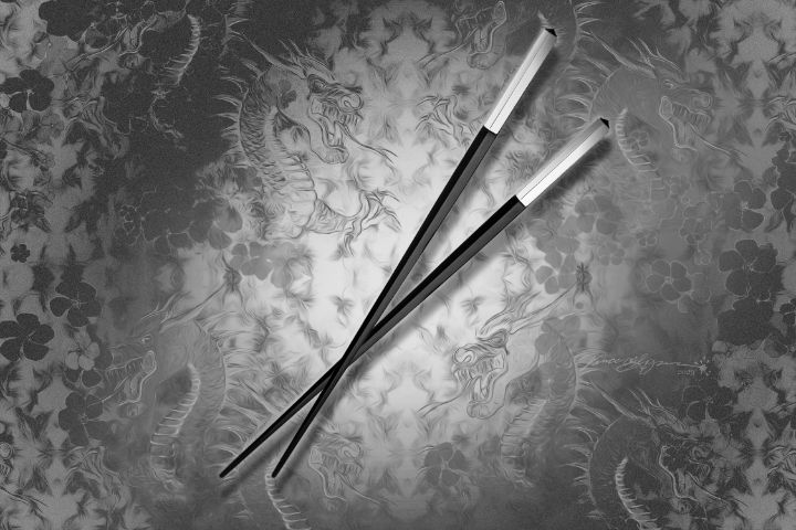 Groovy Chopstix b/w - ego eimi graphics - Drawings & Illustration ...